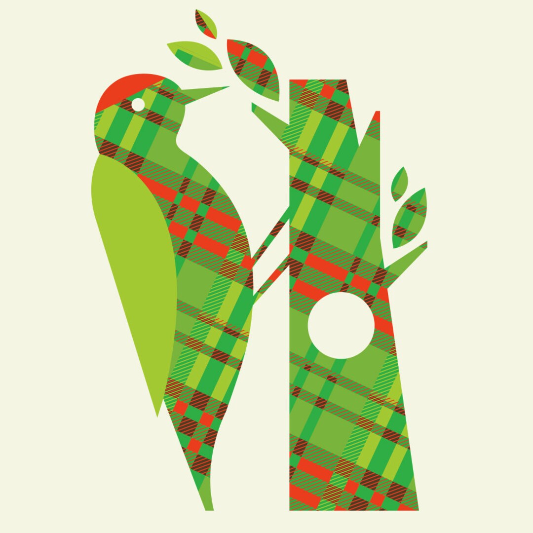 Plaid Woodpecker Pattern Print - Etsy