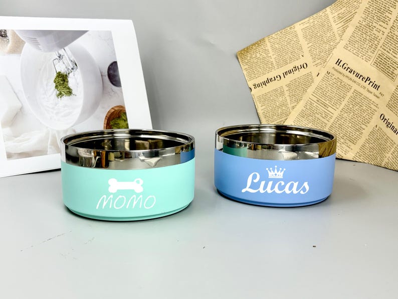 Personalized Name Dog Bowl, Custom Dog Feeder Bowls Pet Dog Cat Gifts ...