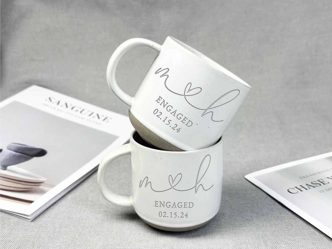 Personalized Engagement Ceramic Mug Engagement Gift, Custom Wedding Mug ...