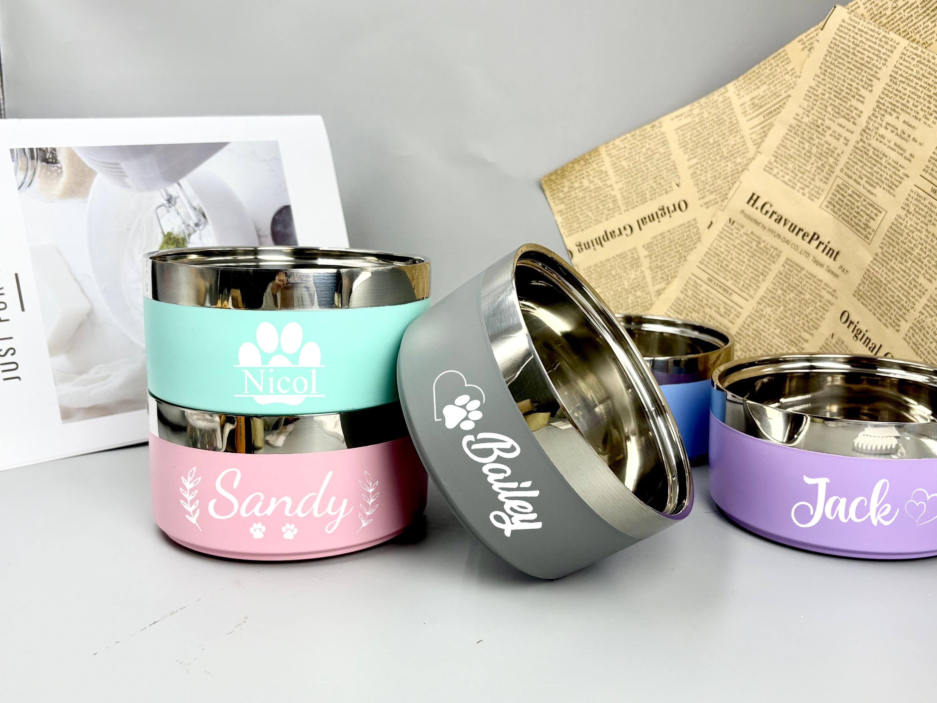 Personalized Name Dog Bowl, Custom Dog Feeder Bowls Pet Dog Cat Gifts ...