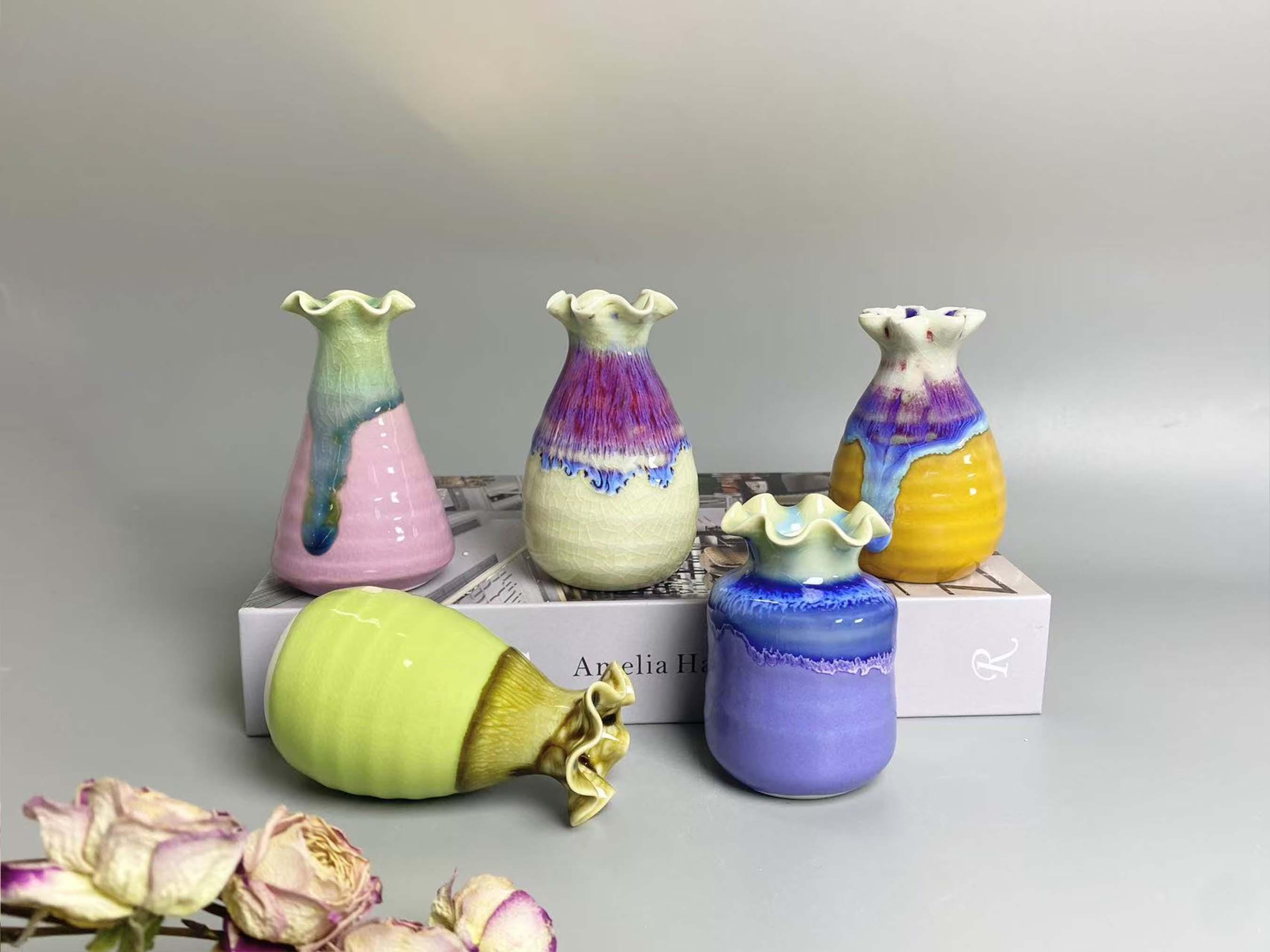 Cute Mini Ceramic Vase Table Decor Gift for Her, Handmade Mommy Pot ...