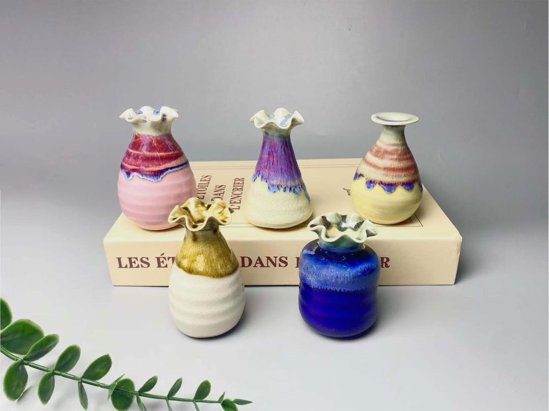 Cute Mini Ceramic Vase Table Decor Gift for Her, Handmade Mommy Pot ...