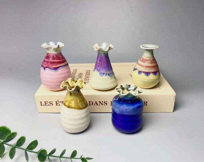 Cute Mini Ceramic Vase Table Decor Gift for Her, Handmade Mommy Pot ...