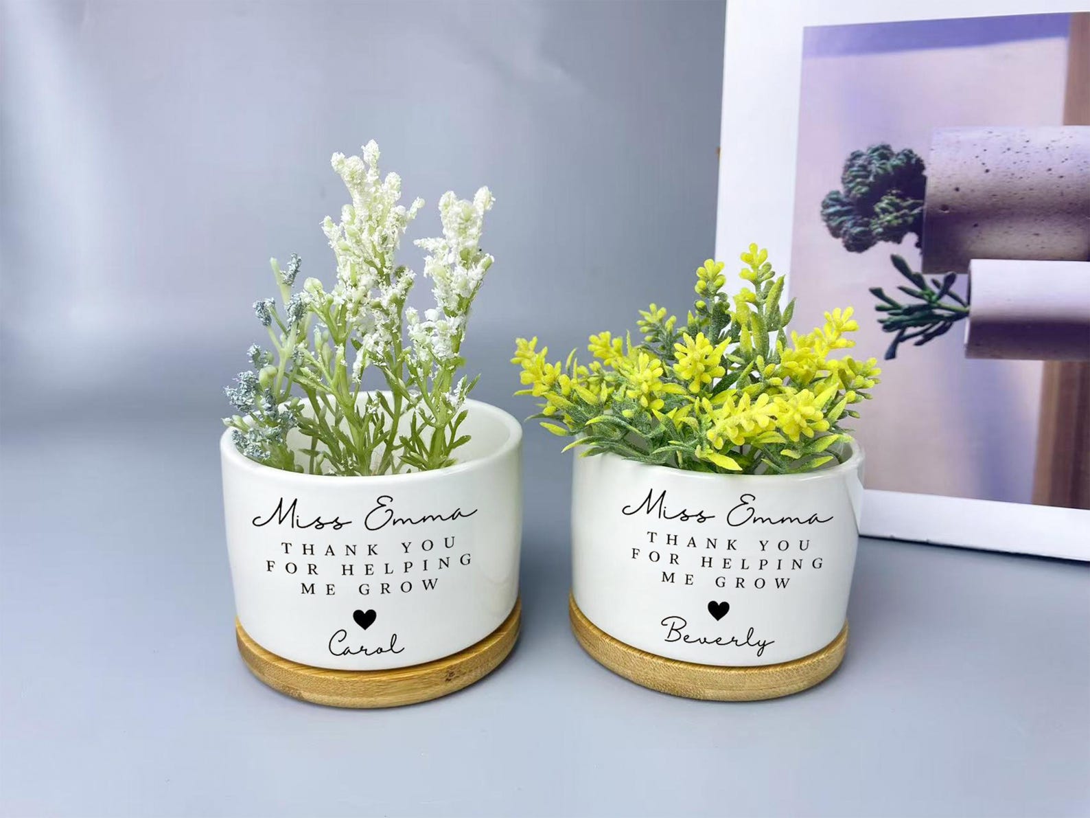 Personalized Thank You for Helping Me Grow Plant Pot, Custom Name ...