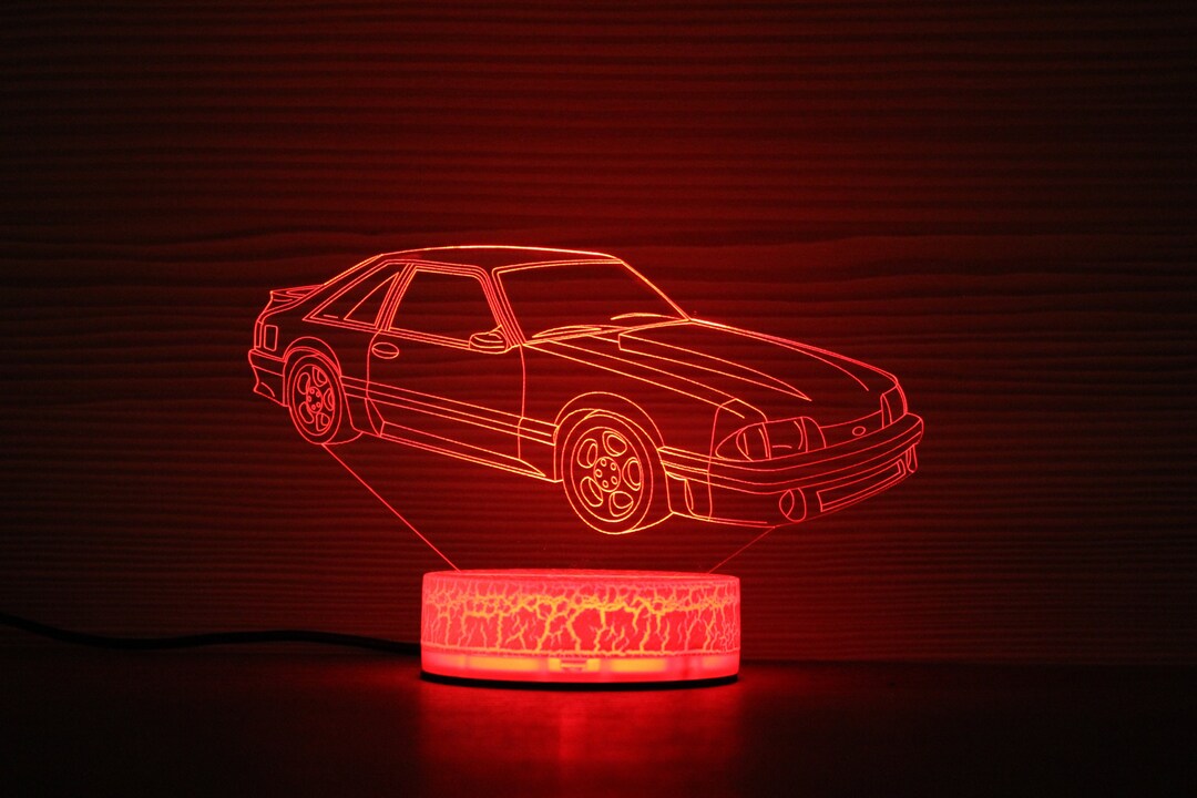 Ford Mustang Fox Body 3D Night Lamp Mustang 3D Night Light Children ...
