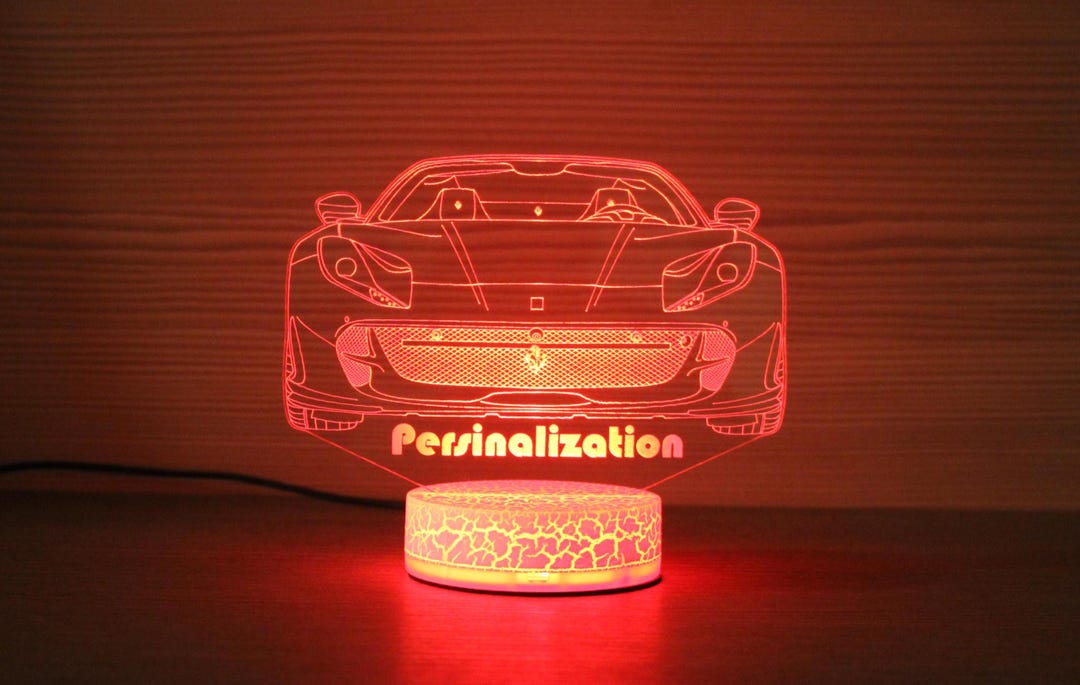 Ferrari 812 GTS 2021 Personalized 3D Night Lamp Ferrari Lamp Shade 3D ...