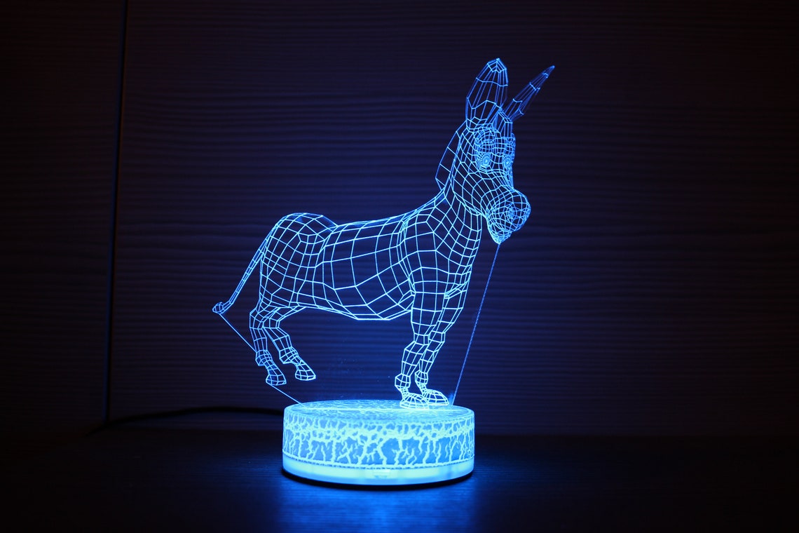 Donkey Shrek Donkey Costume Donkey Tail 3D Night Lamp Night Light ...