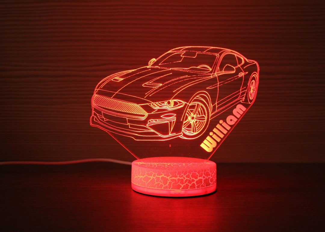 Ford Mustang Bullitt 2020 3D Night Lamp Mustang Lamp Shade 3D Night ...