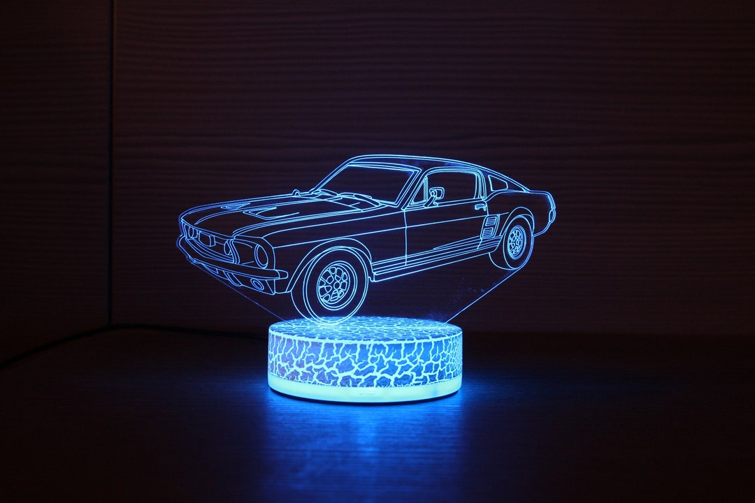 Ford Mustang 1967 Hatchback Personalized Mustang Lamp Mustang Light 3D ...