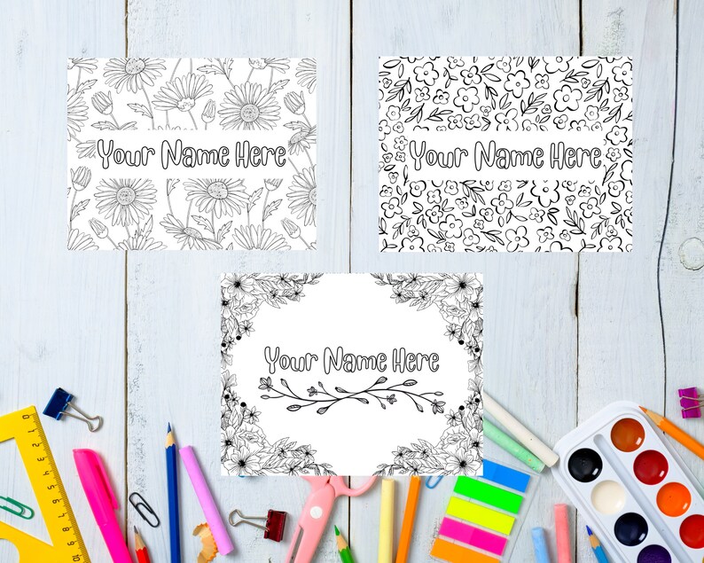 Personalized Floral Coloring Book: Editable Canva Template | Custom ...