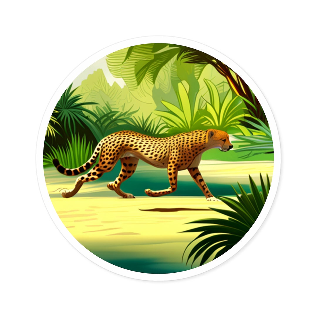 Wild Animal Vinyl Round Stickers, Indoor\outdoor - Etsy