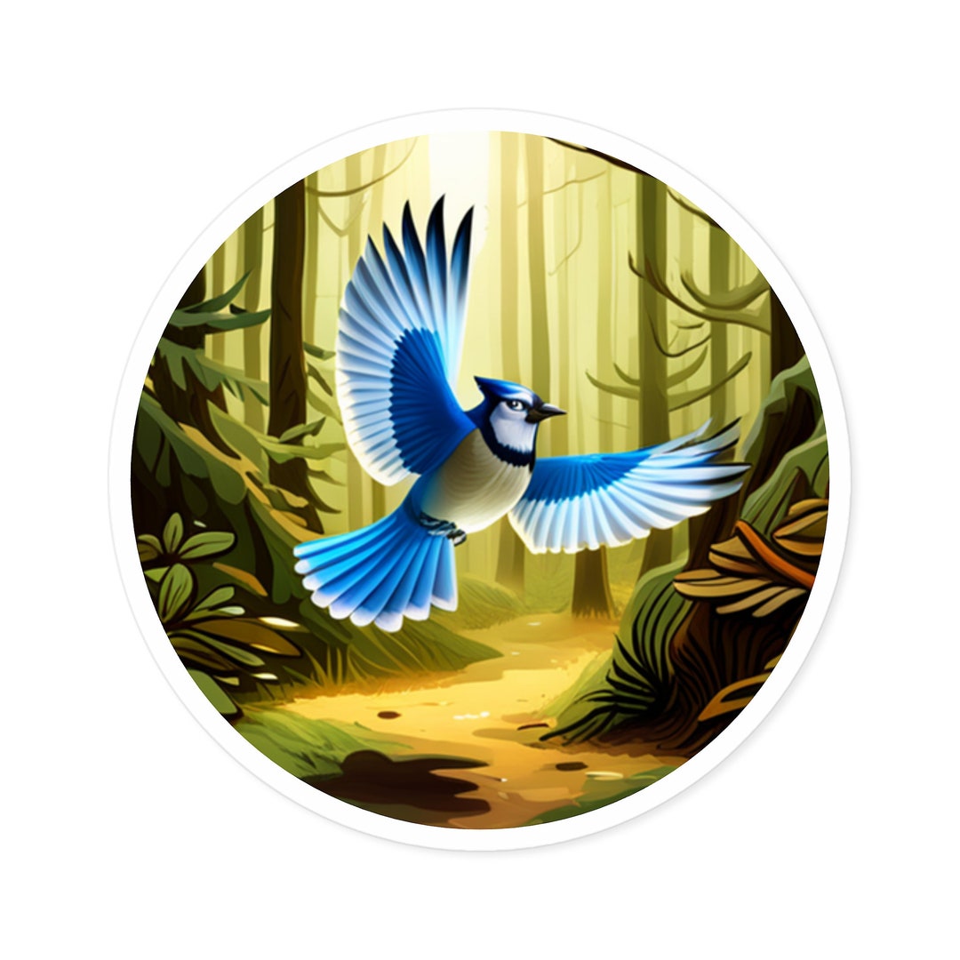 Blue Jay Vinyl Water Resistant Round Stickers, Indoor\outdoor - Etsy