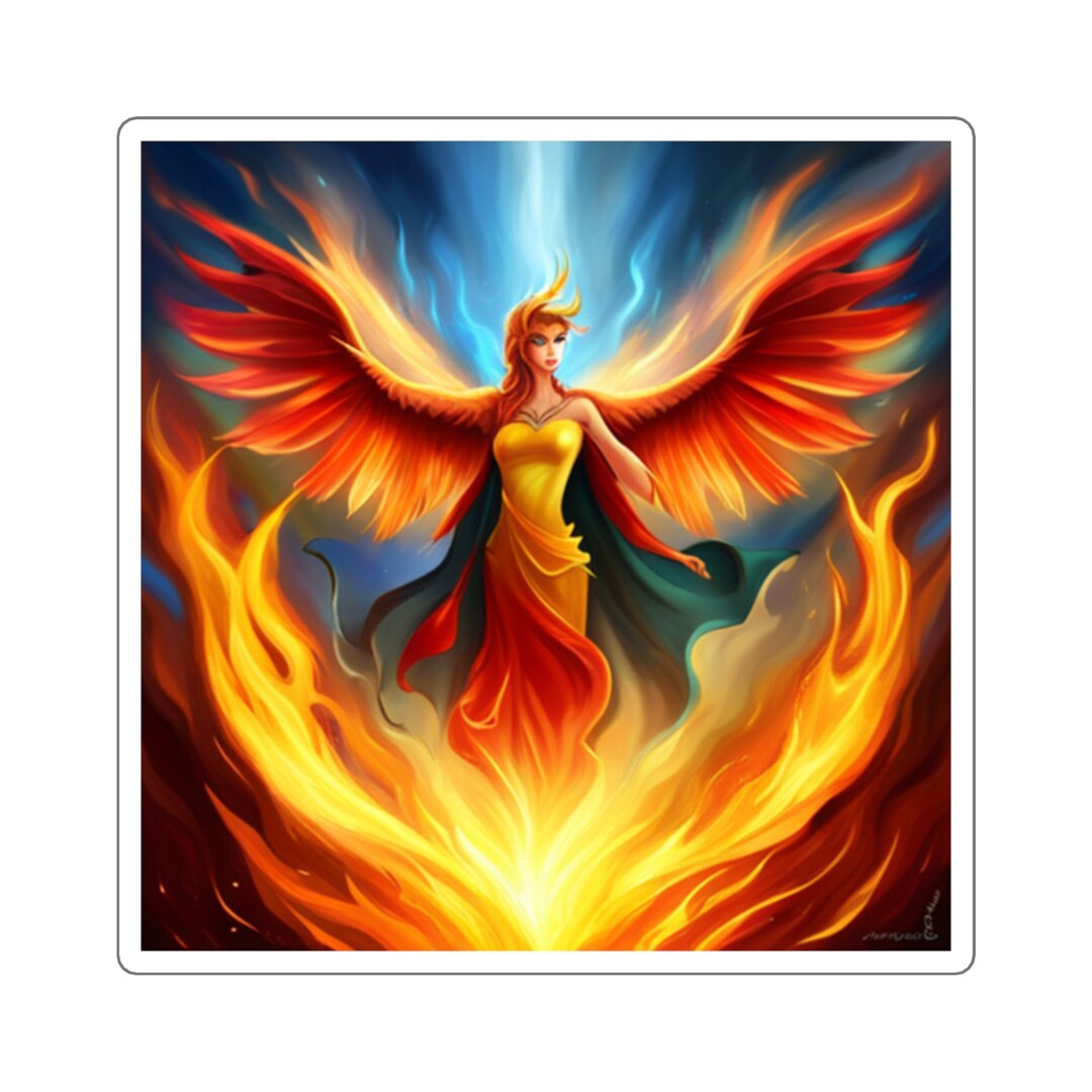 Flaming Goddess Indoors Only Glossy Square Stickers - Etsy