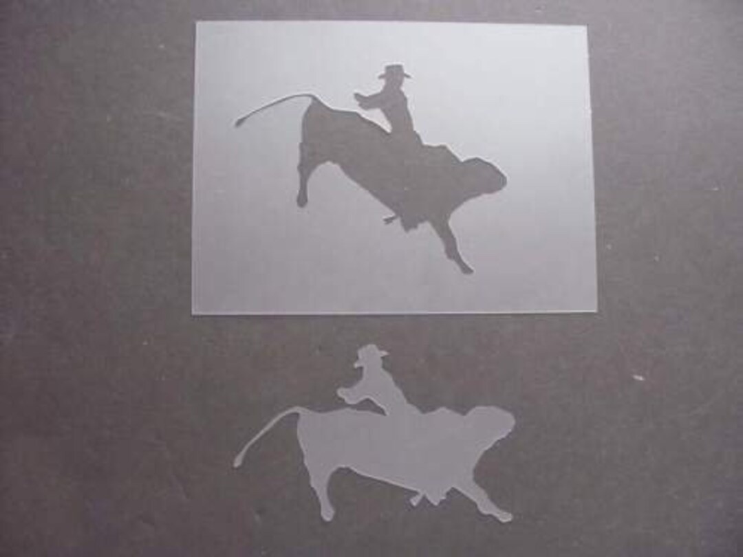 L500 Bull Rider Rodeo Design Stencil Mylar Laser Cut Reusable Durable ...