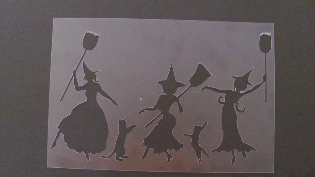 L450 Dancing Witches Design Stencil Mylar Laser Cut Reusable Durable - Etsy
