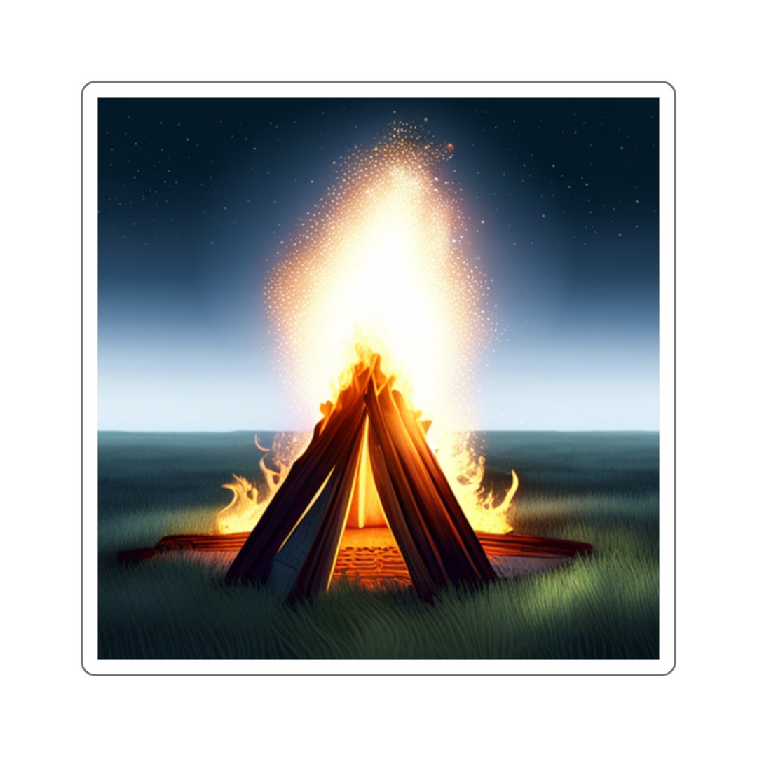 Bonfire Time Indoors Only Glossy Square Stickers - Etsy