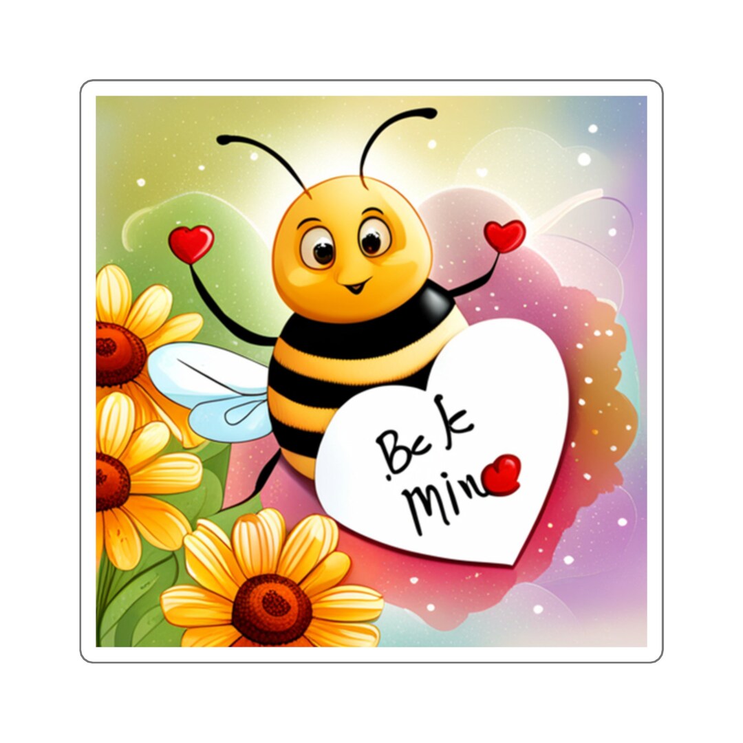 Be Mine Bee Indoors Only Glossy Square Stickers - Etsy