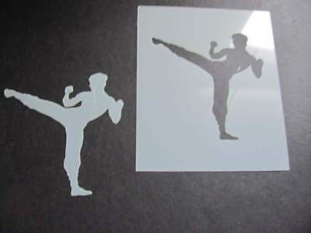 Karate Kick Sideways Mylar Stencil Art Airbrush Reusable Durable Paint ...