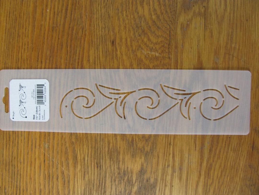 TB64 Nordic Scroll 1.5"(3.8cm) QC Stencil - Etsy