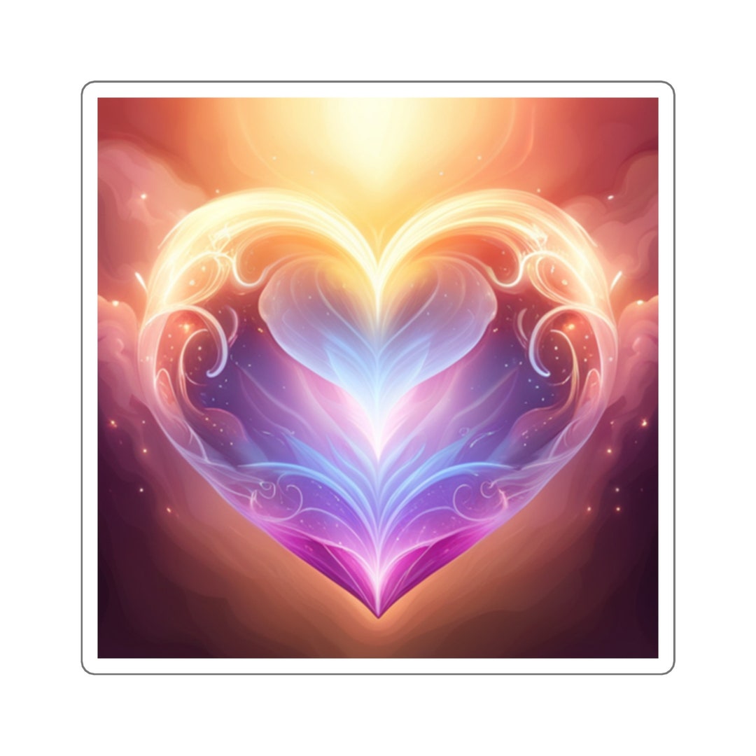 Sun Flames Heart Indoors Only Square Stickers - Etsy