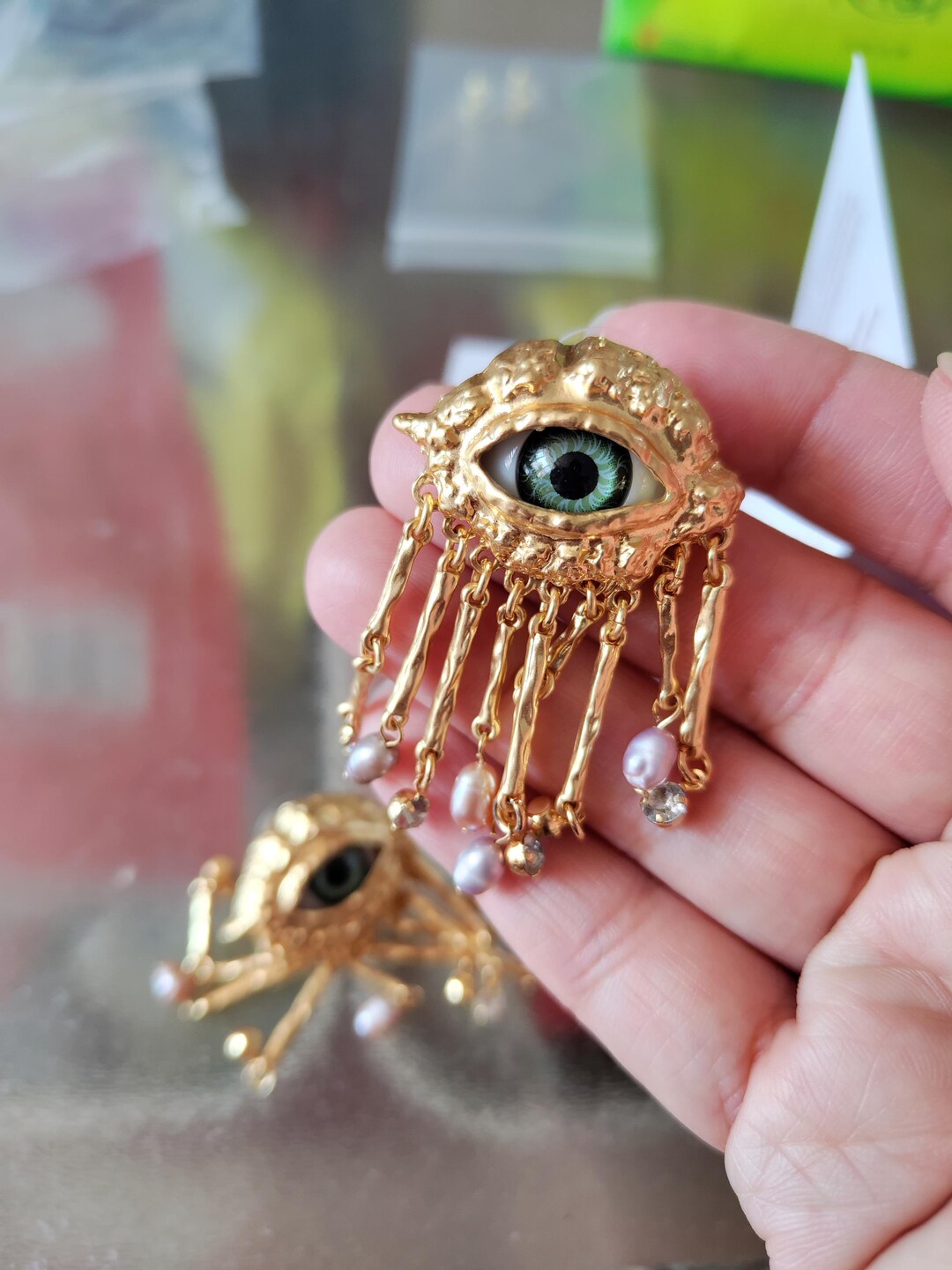 Evil Eye" Vintage Tassel Earrings - Antique Court Style With Pearls ...