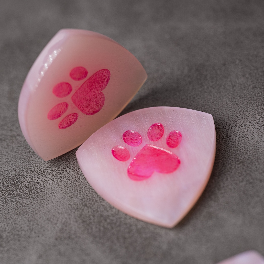 Pink Cute Cat Claw Guitar Pick, Fingerprint Archiving High-end Electric ...