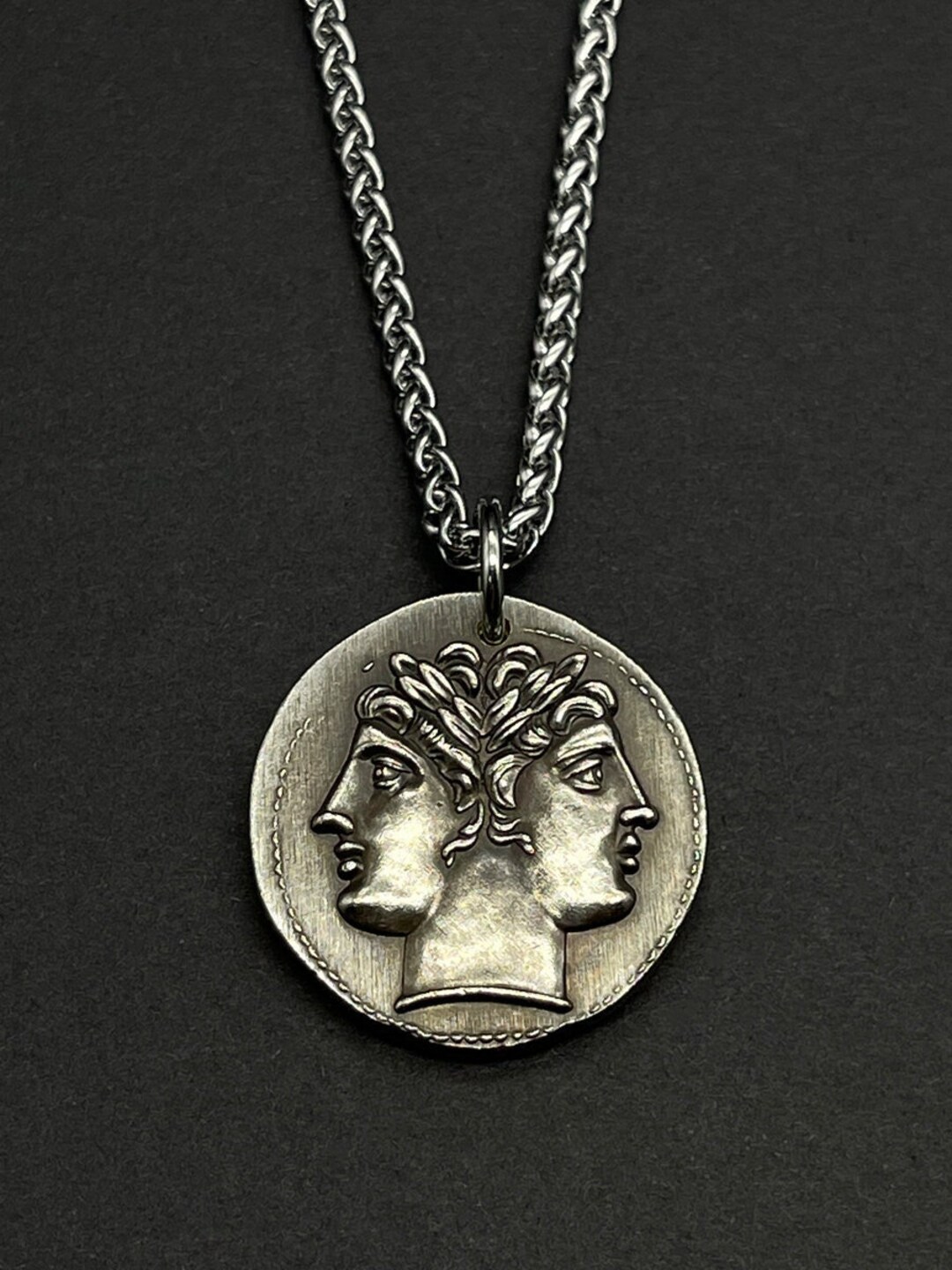 Ancient Roman Coin Necklace Janus the Gategod / Symbol of Hope and ...