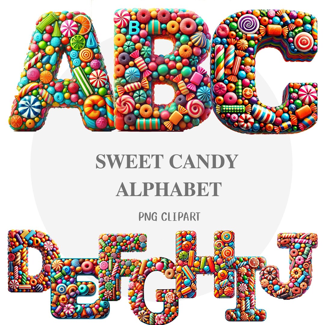 Sweet Candy Alphabet, Candy Letters, Sweet Alphabet, Colorful Candy ...