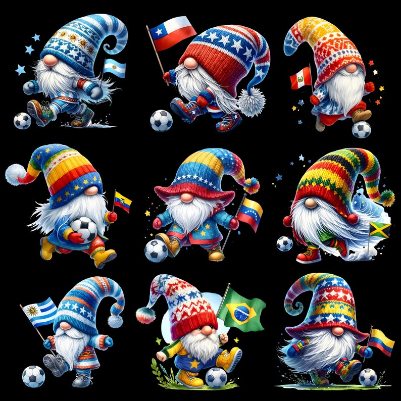 19 SOCCER Gnome, Futbol, Soccer, Venezuela, Argentina, Football, Messi ...