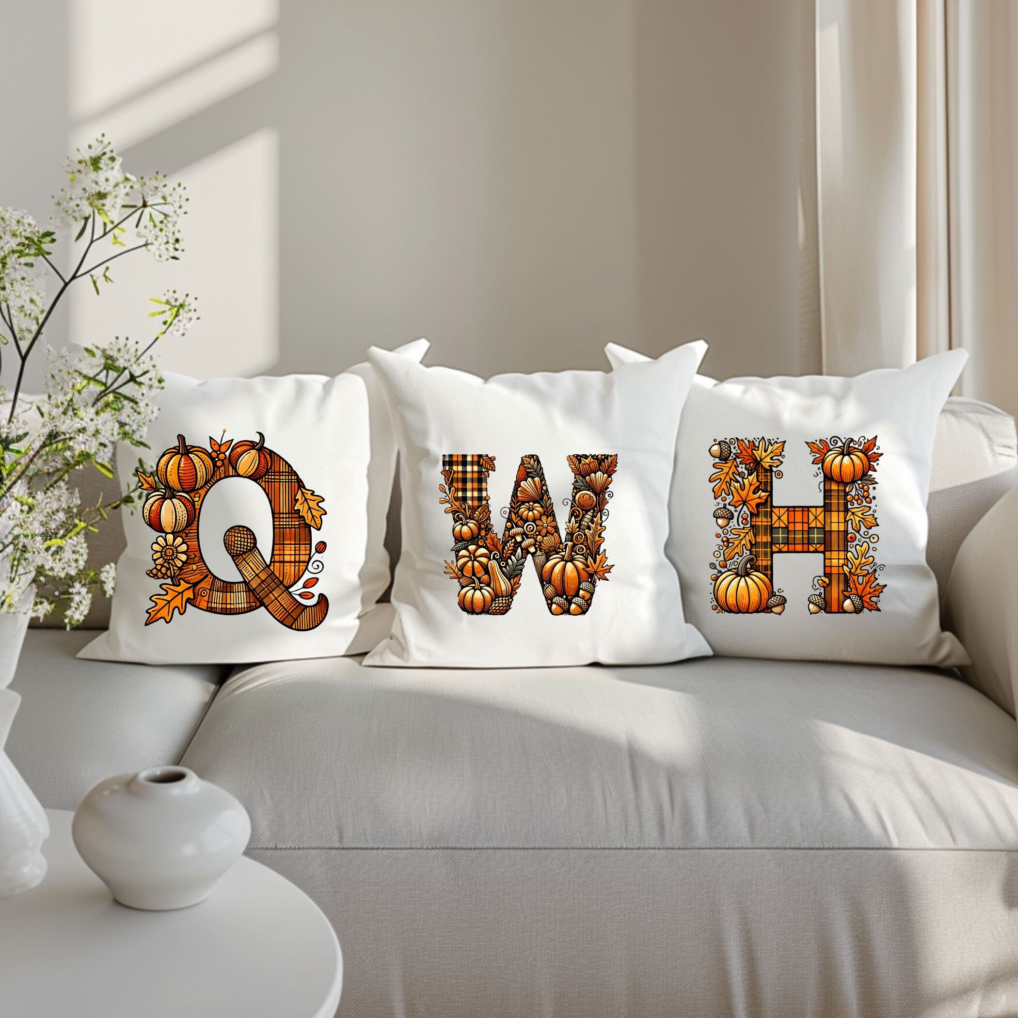 Autumn Alphabet Clipart, Autumn Alphabet, Pumpkin Letter Clipart, Fall ...