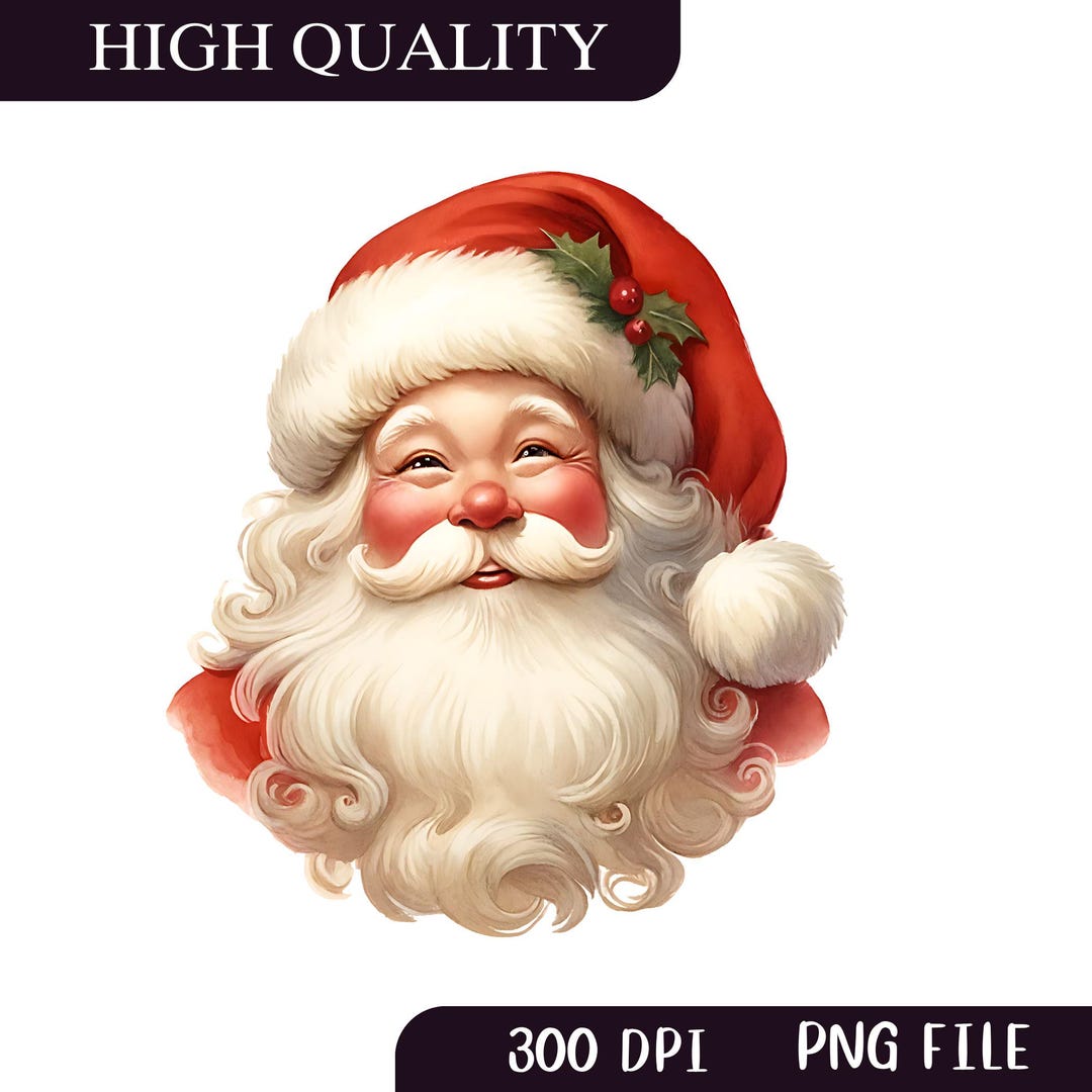 Santa Claus Png, Hippie Santa Png, Preppy Santa Png, Christmas Designs ...