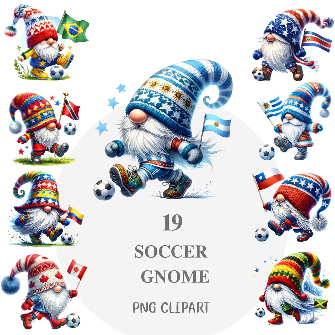 19 SOCCER Gnome, Futbol, Soccer, Venezuela, Argentina, Football, Messi ...