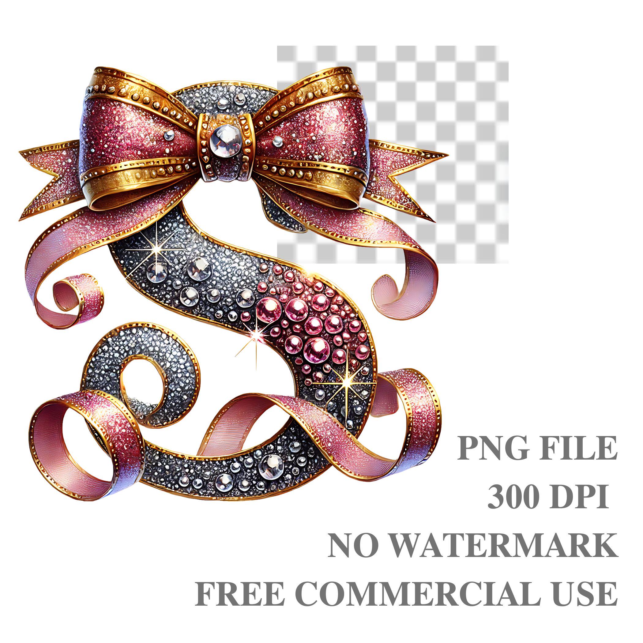 Glitter Bow Alphabet, Glamorous Letter, Elegant Monogram, Luxury Letter ...