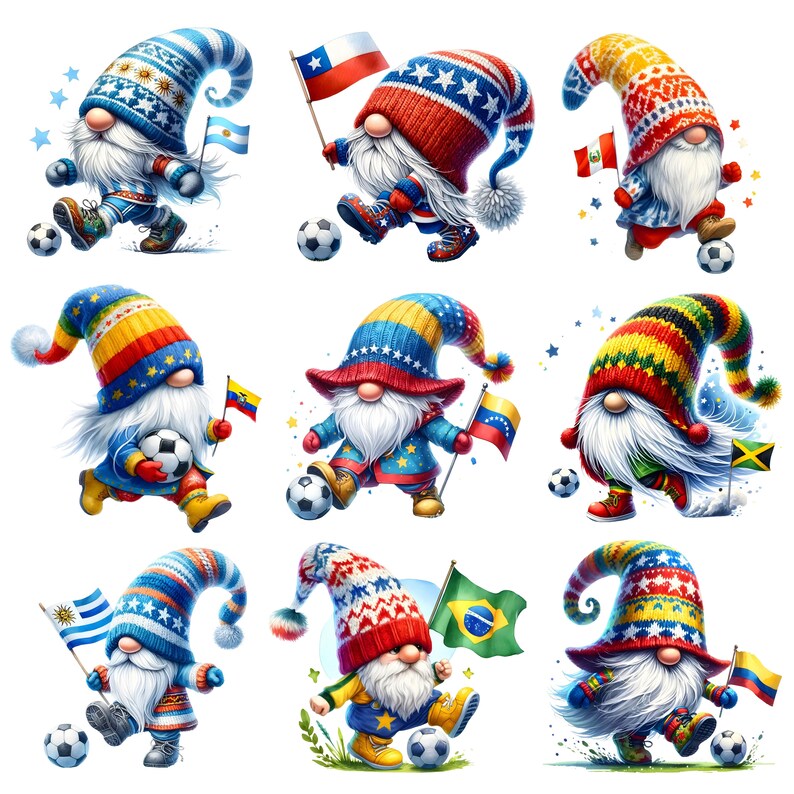 19 SOCCER Gnome, Futbol, Soccer, Venezuela, Argentina, Football, Messi ...