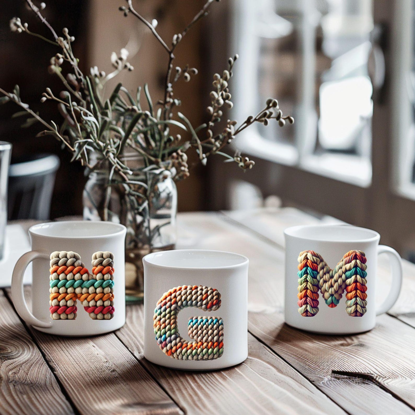 Cozy Knit Alphabet, Yarn Textured Letters, Knit Pattern Letters ...
