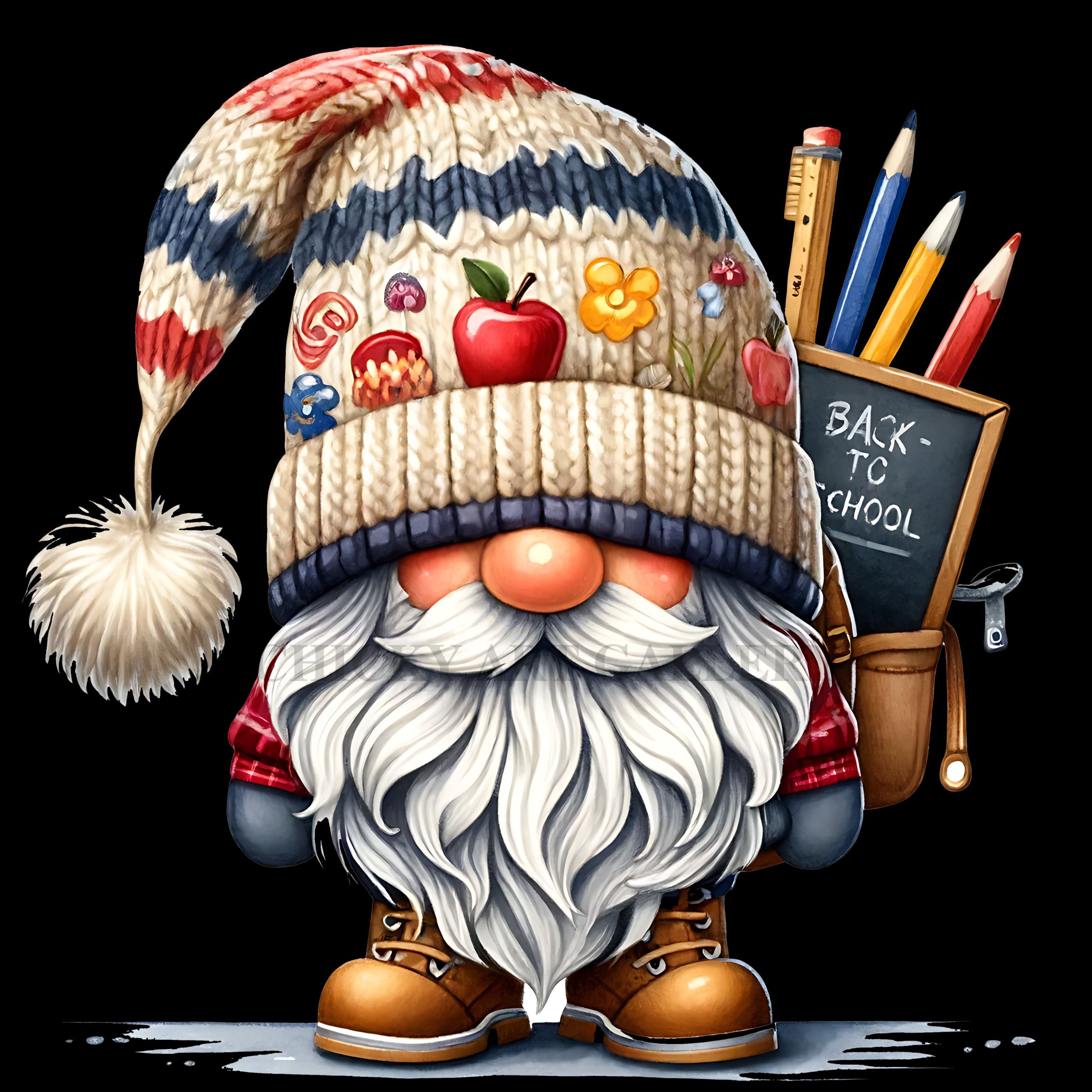 Back to School Gnome 33 Pngs, School Gnomes Clipart, Teacher Gnome Back ...