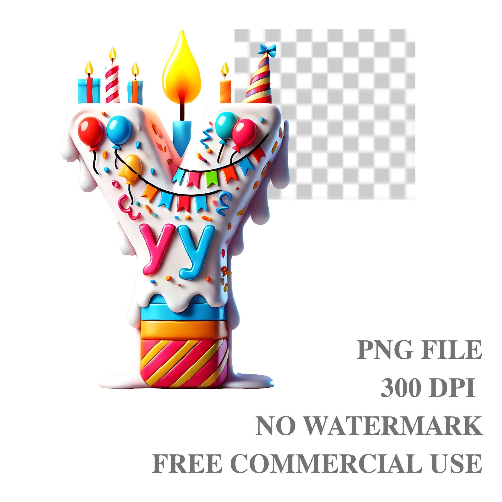 Birthday Candle Alphabet Clipart, Party Decoration (PNG) - Etsy