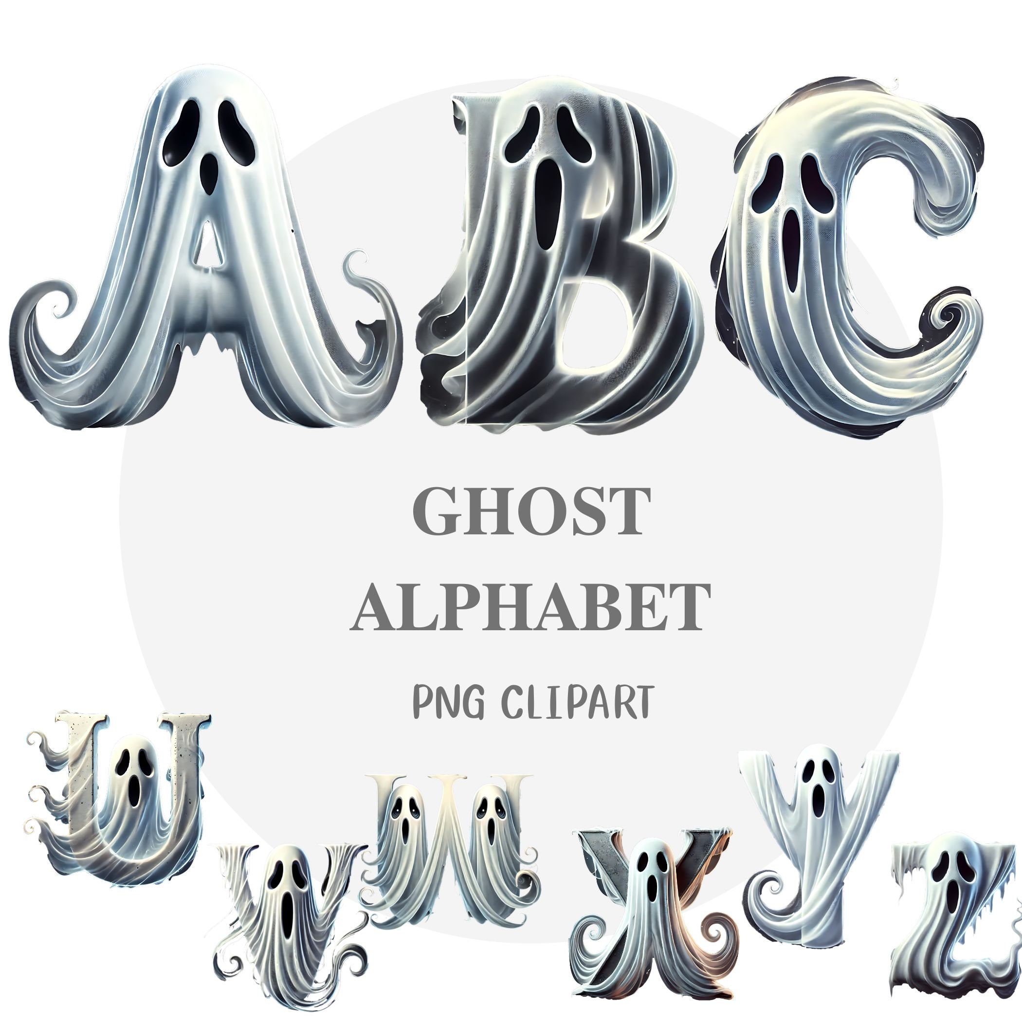 Ghost Alphabet, Spooky Letters, Abc Ghost, Abc Spooky, Halloweenghoste ...