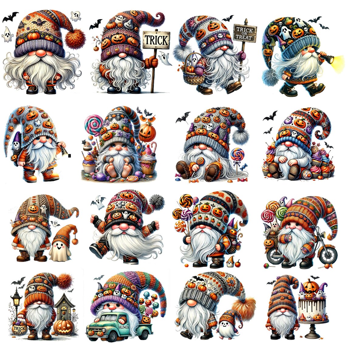 33 Halloween Gnome Clipart, Trick or Treat Gnome PNG, Halloween Bundl ...