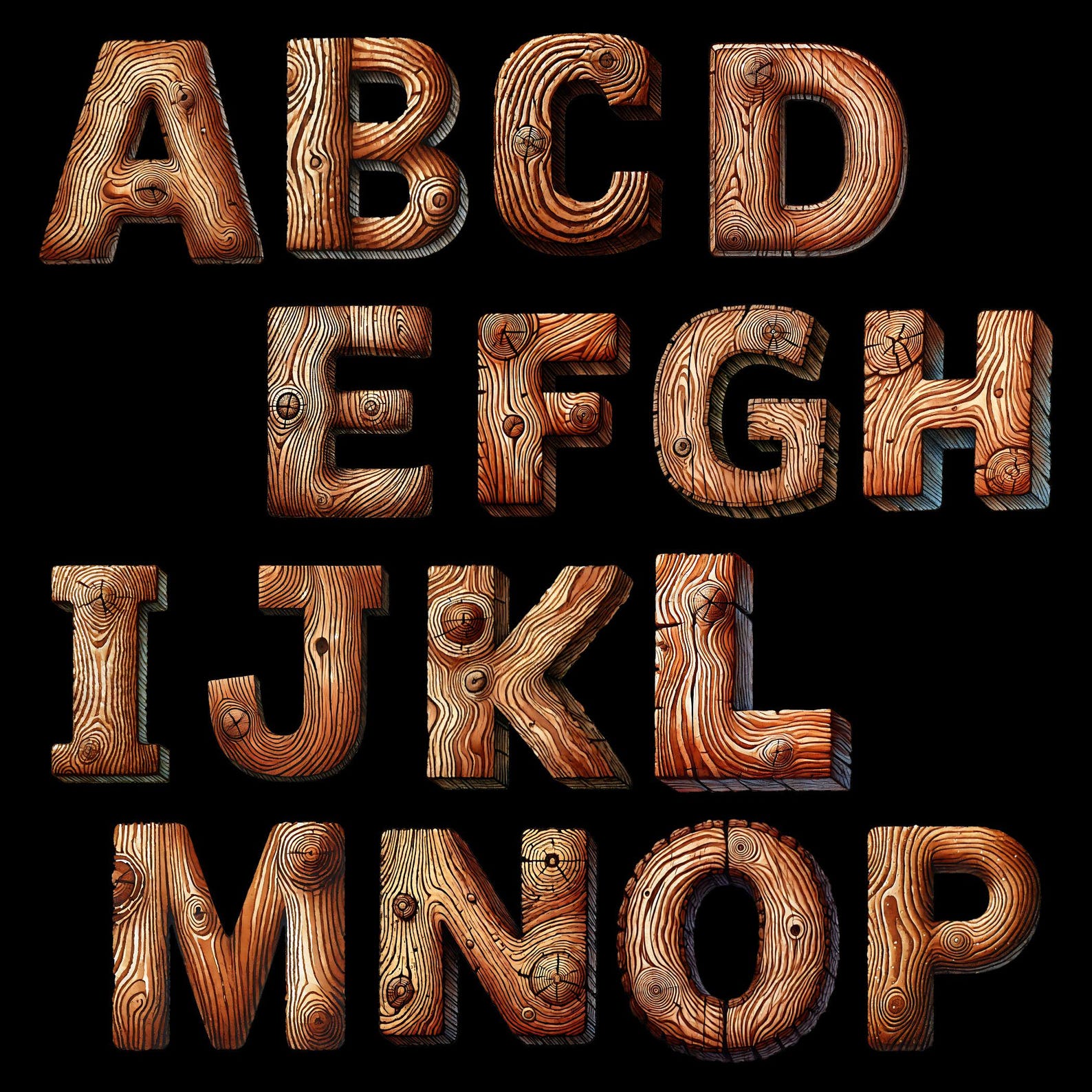Rustic Wooden Alphabet, Wood Texture Alphabet, Rustic Letter Clipart ...