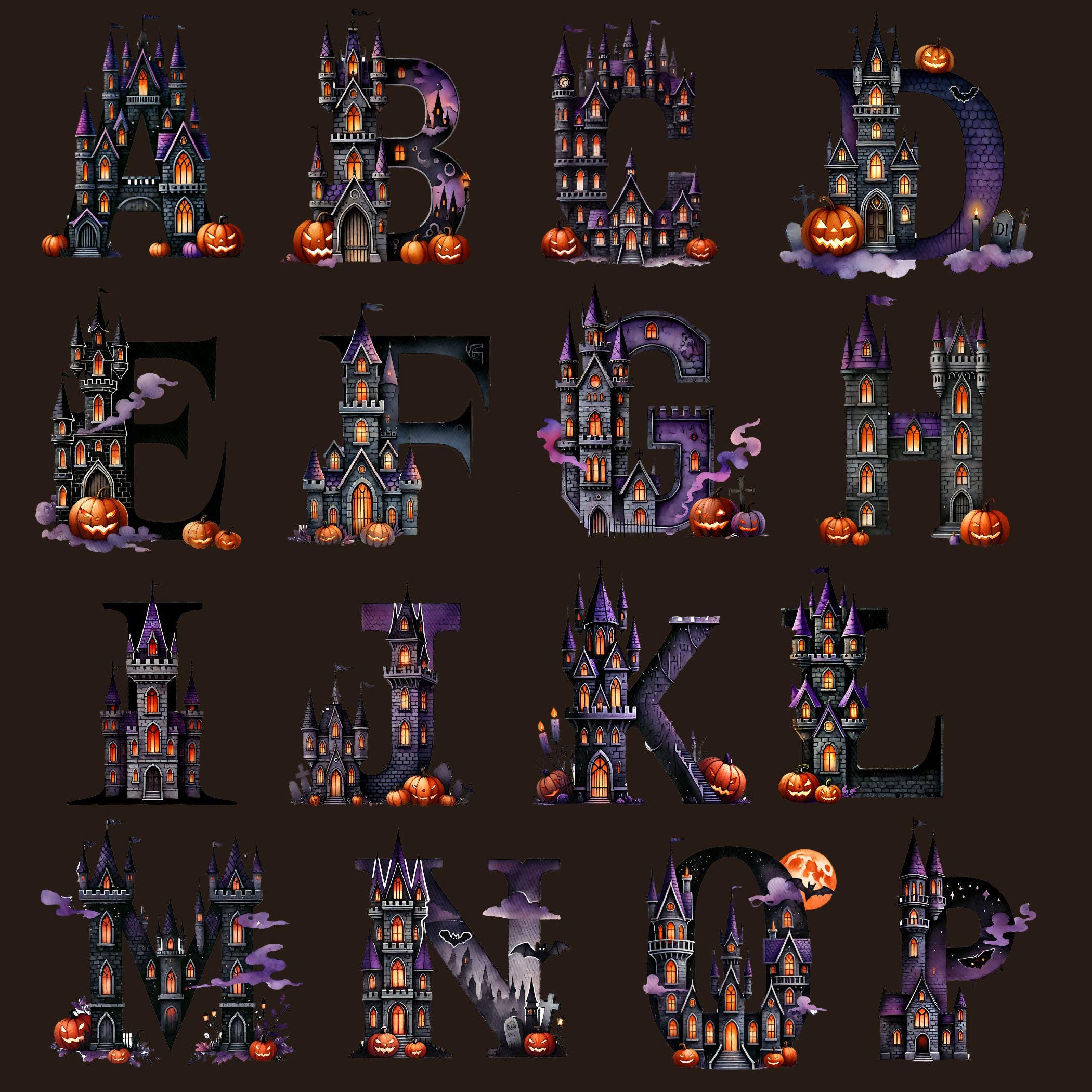 Halloween Castle Alphabet, Halloweenghoste, Halloweenwitches, Ghost S ...