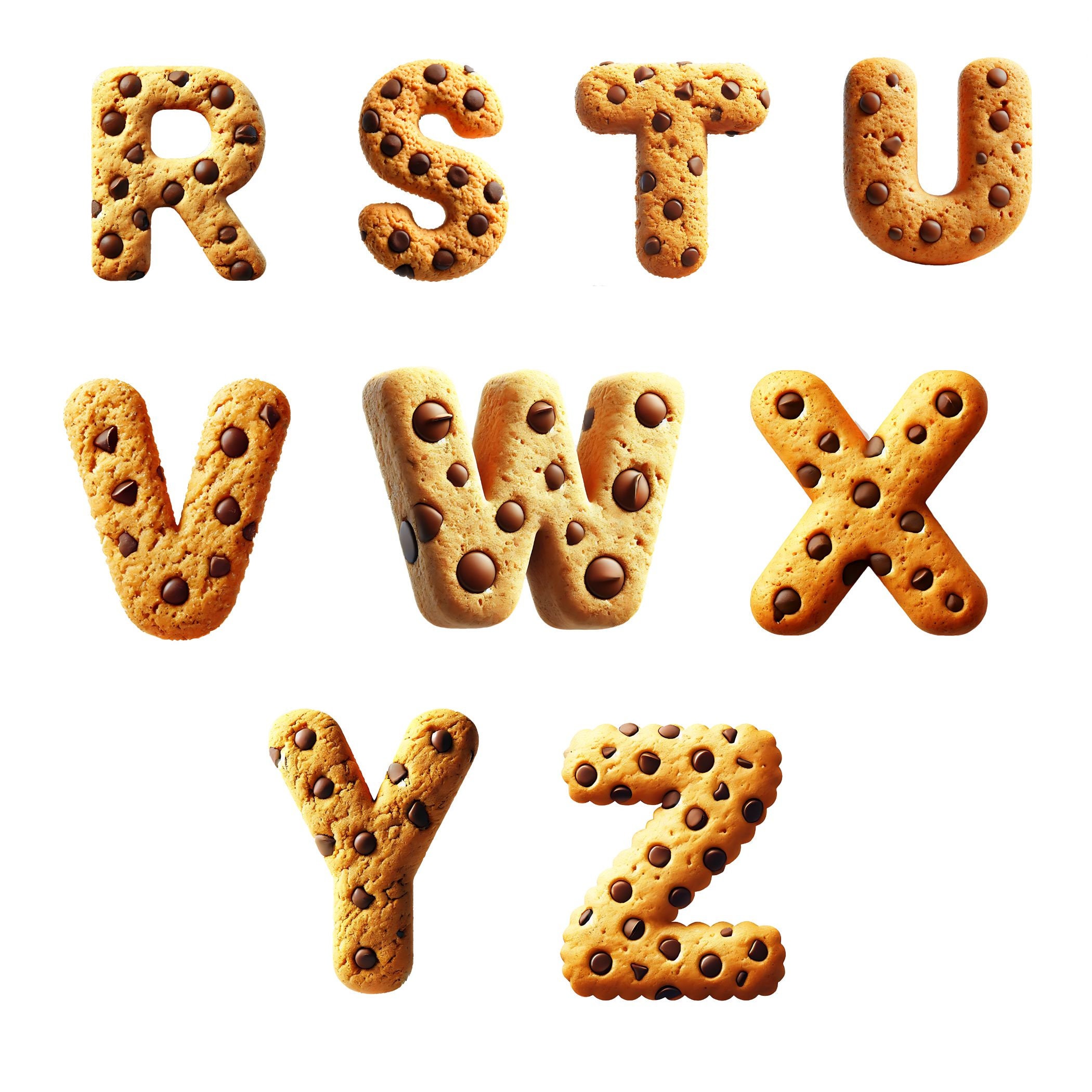 Cookie Alphabet Clipart, Baked Letters PNG (digital Download) - Etsy