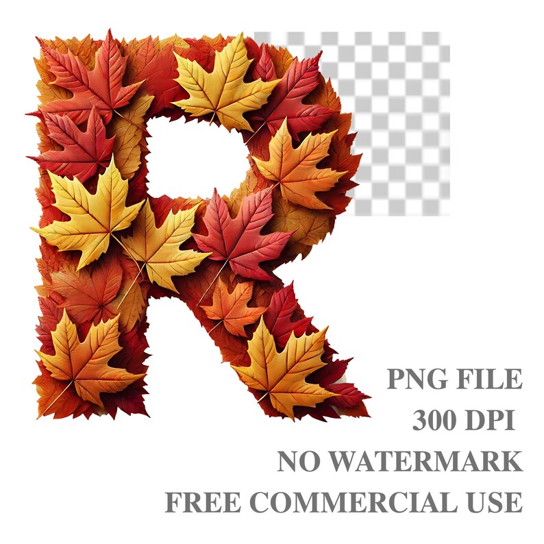 Autumn Leaf Alphabet PNG Clipart Bundle (digital Download) - Etsy