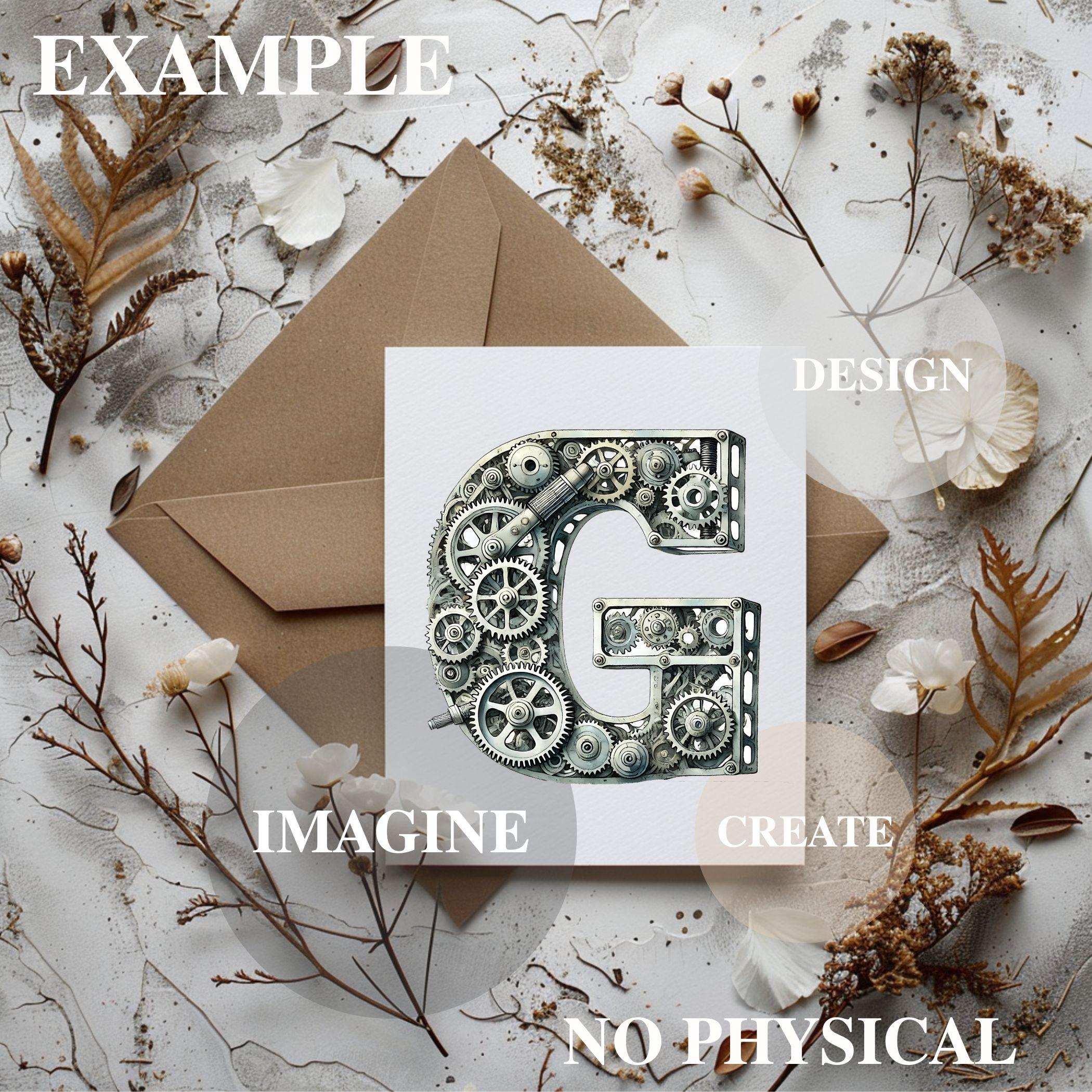 Mechanical Gears Alphabet, Steampunk Alphabet, Cogs Monogram Digital ...