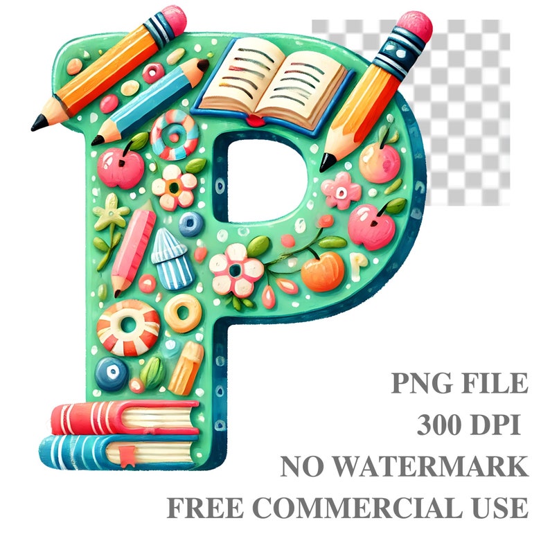 Back to School Alphabet Set, Alphabet Clipart, Teacher Clipart ...