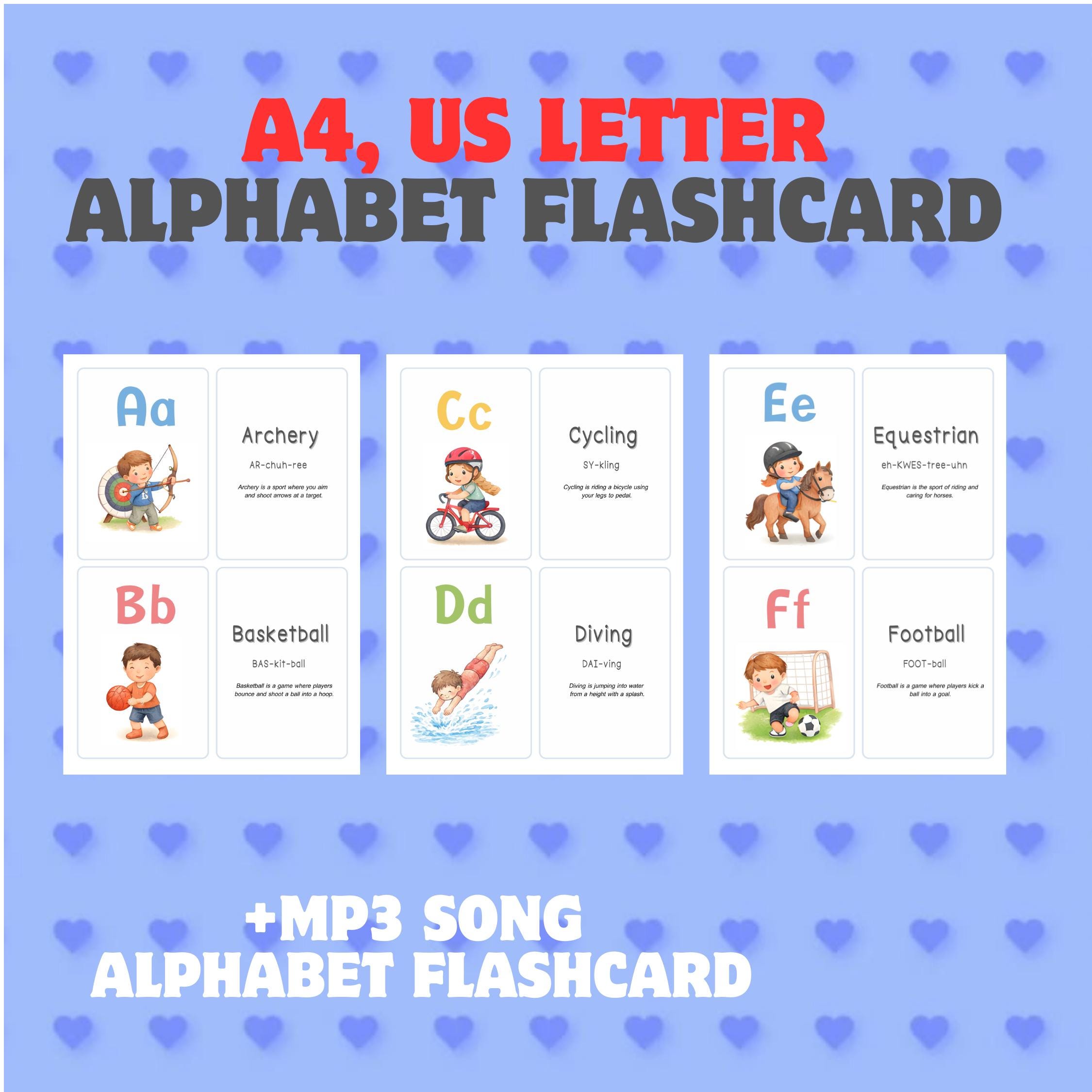 Sports Alphabet Flashcards A–Z Printable | Phonics Learning Cards ...