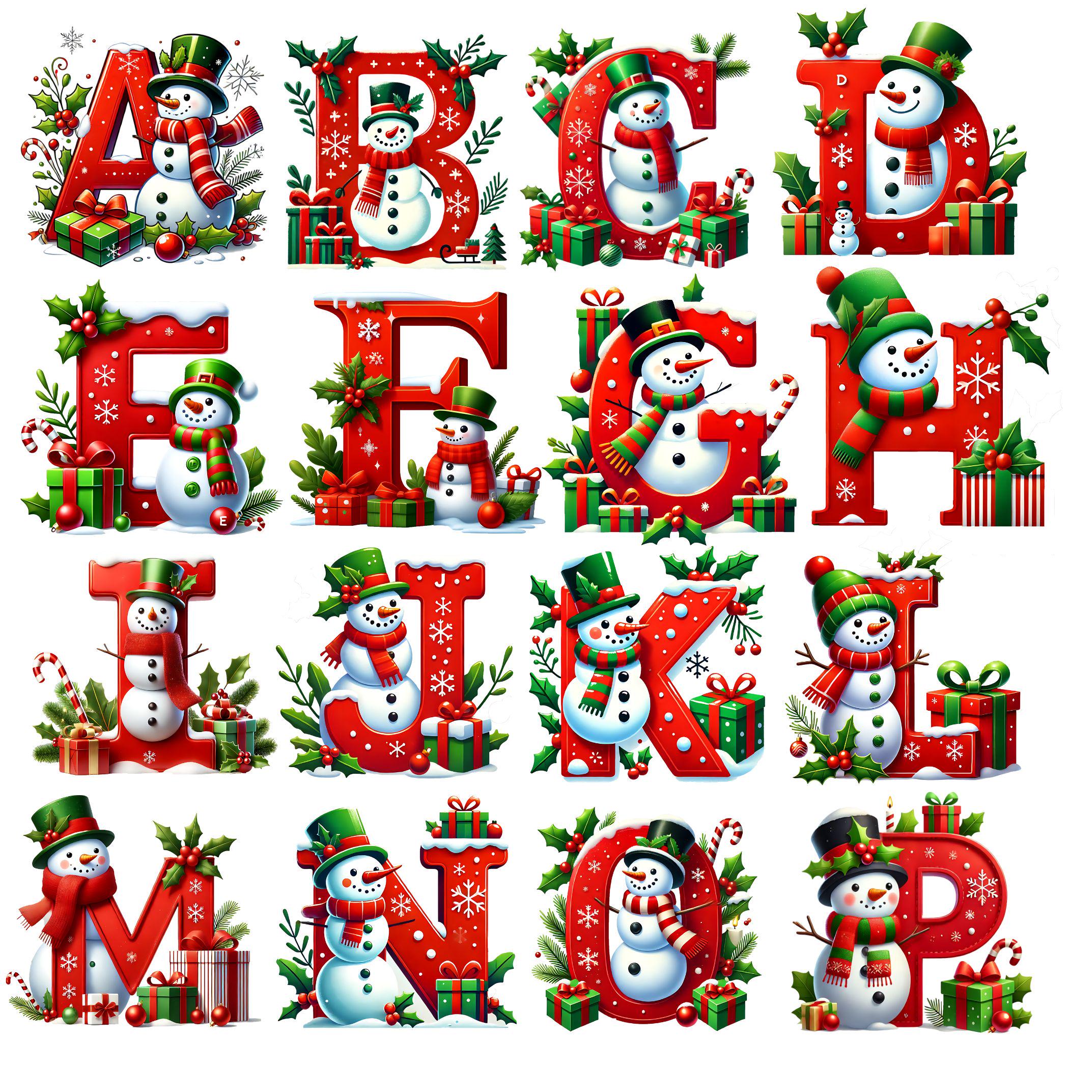 Snowman Alphabet, Christmas Alphabet, Snowman Letters, Holiday Decor ...