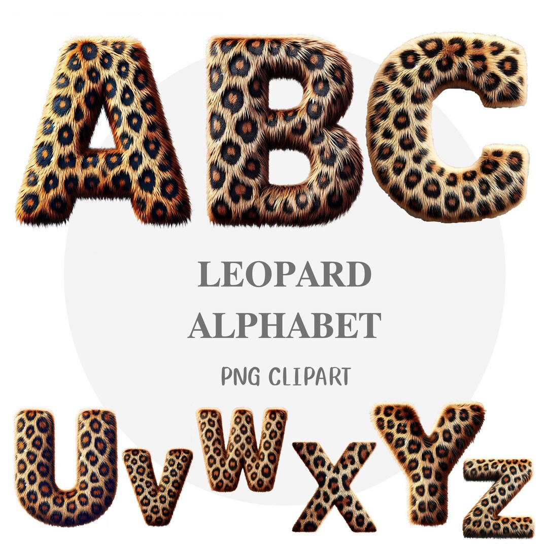 Leopard Alphabet, Leopard Print Alphabet, Animal Print Letters, Exotic ...