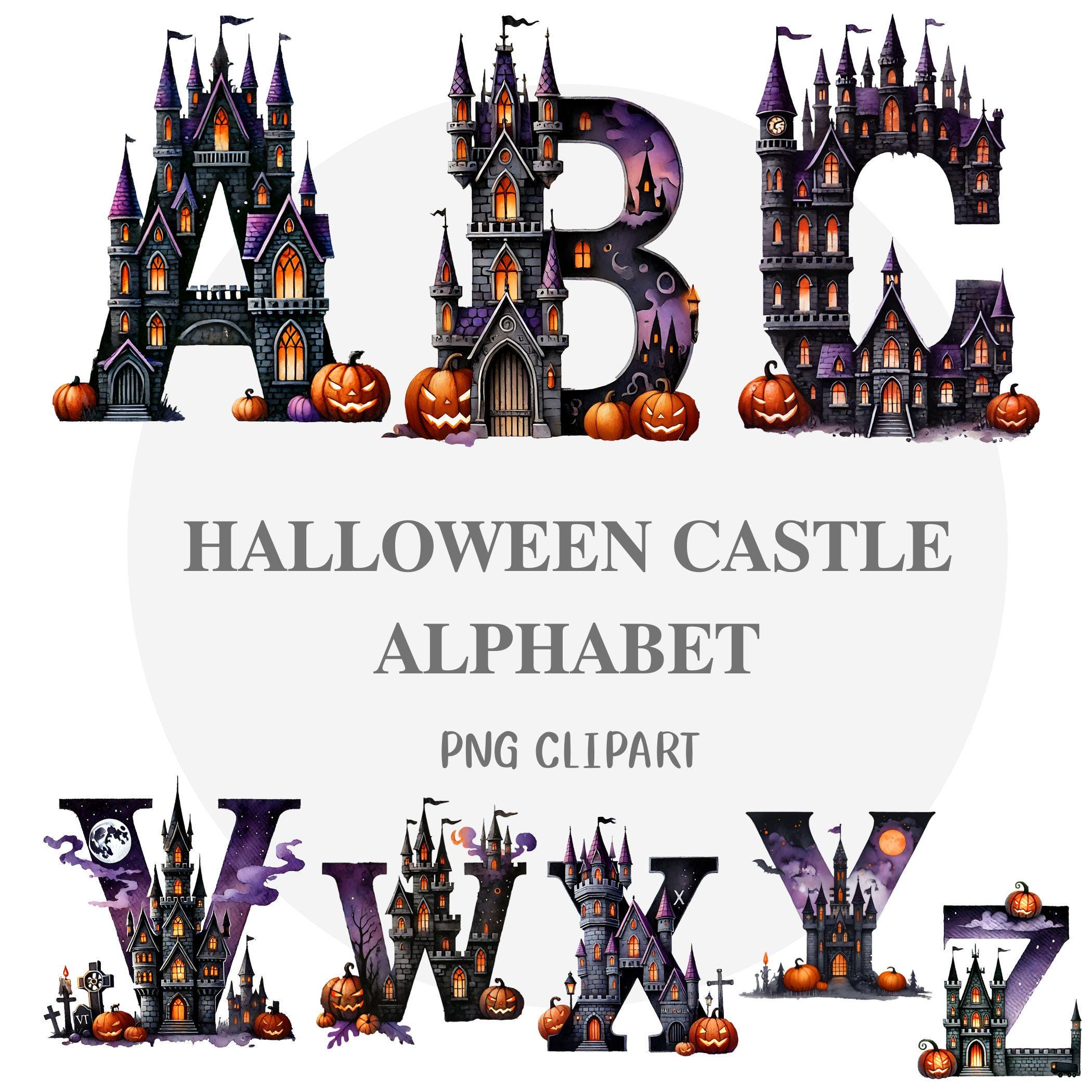 Halloween Castle Alphabet, Halloweenghoste, Halloweenwitches, Ghost S ...