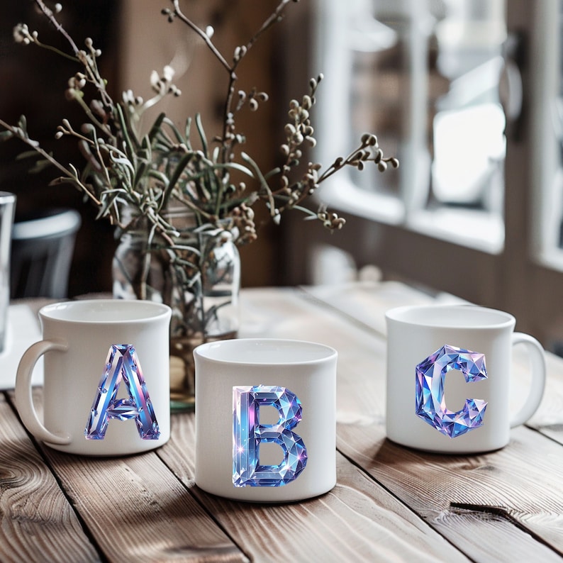 Crystal Alphabet, Gemstone Letters, Ice Diamond Font, Sparkling ...